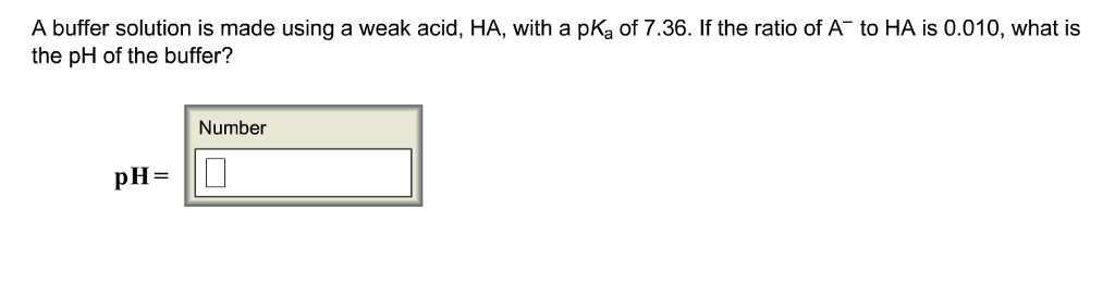 Solved A buffer solution is made using a weak acid, HA, with | Chegg.com