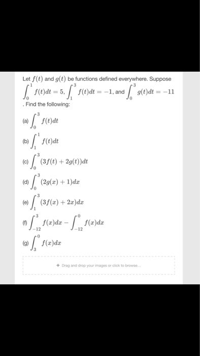 Solved Let f(t) and g(t) be functions defined everywhere. | Chegg.com