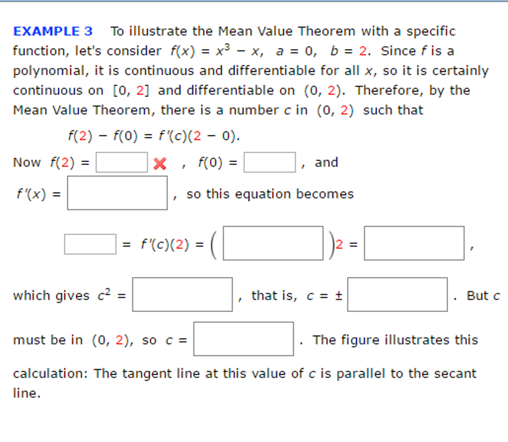 Solved To illustrate the Mean Value Theorem with a specific | Chegg.com
