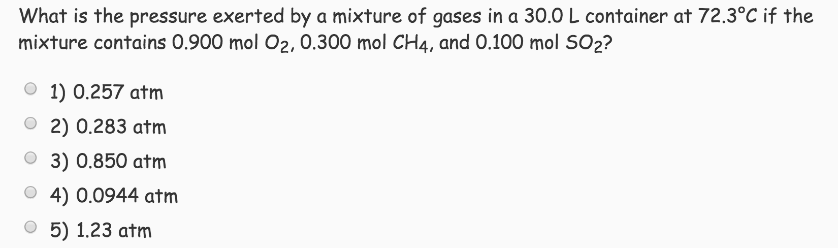 Solved What is the pressure exerted by a mixture of gases in | Chegg.com