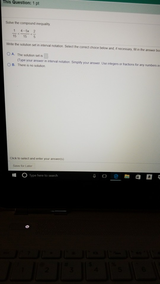 Solved This Question: 1 pt Solve the compound inequality x + | Chegg.com