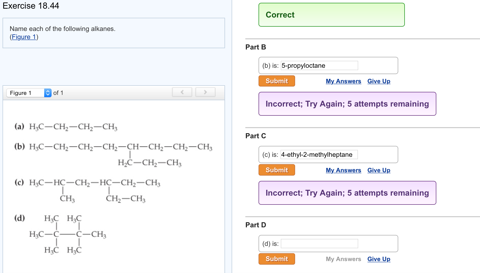 Solved Name each of the following alkanes. (Figure 1) is: | Chegg.com