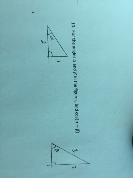 Solved For the angles alpha and beta in the figures, find | Chegg.com