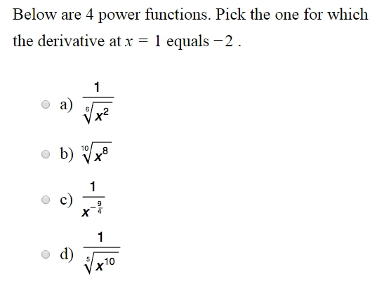 Solved Below are 4 power functions. Pick the one for which | Chegg.com