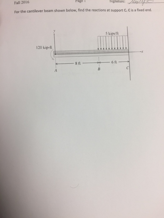 Solved For the cantilever beam shown below, find the | Chegg.com