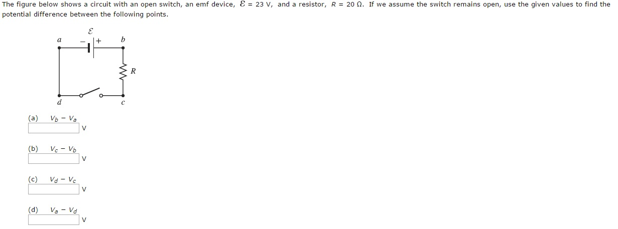 Solved The figure below shows a circuit with an open switch, | Chegg.com