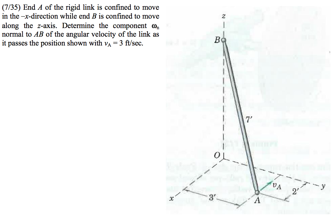 Solved End A of the rigid link is confined to move in the | Chegg.com