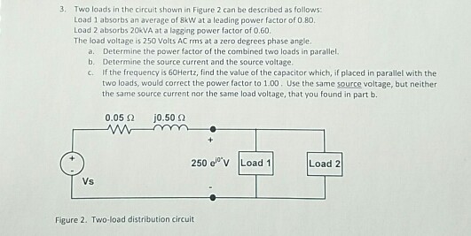 Solved Two loads in the circuit shown in Figure 2 can be | Chegg.com
