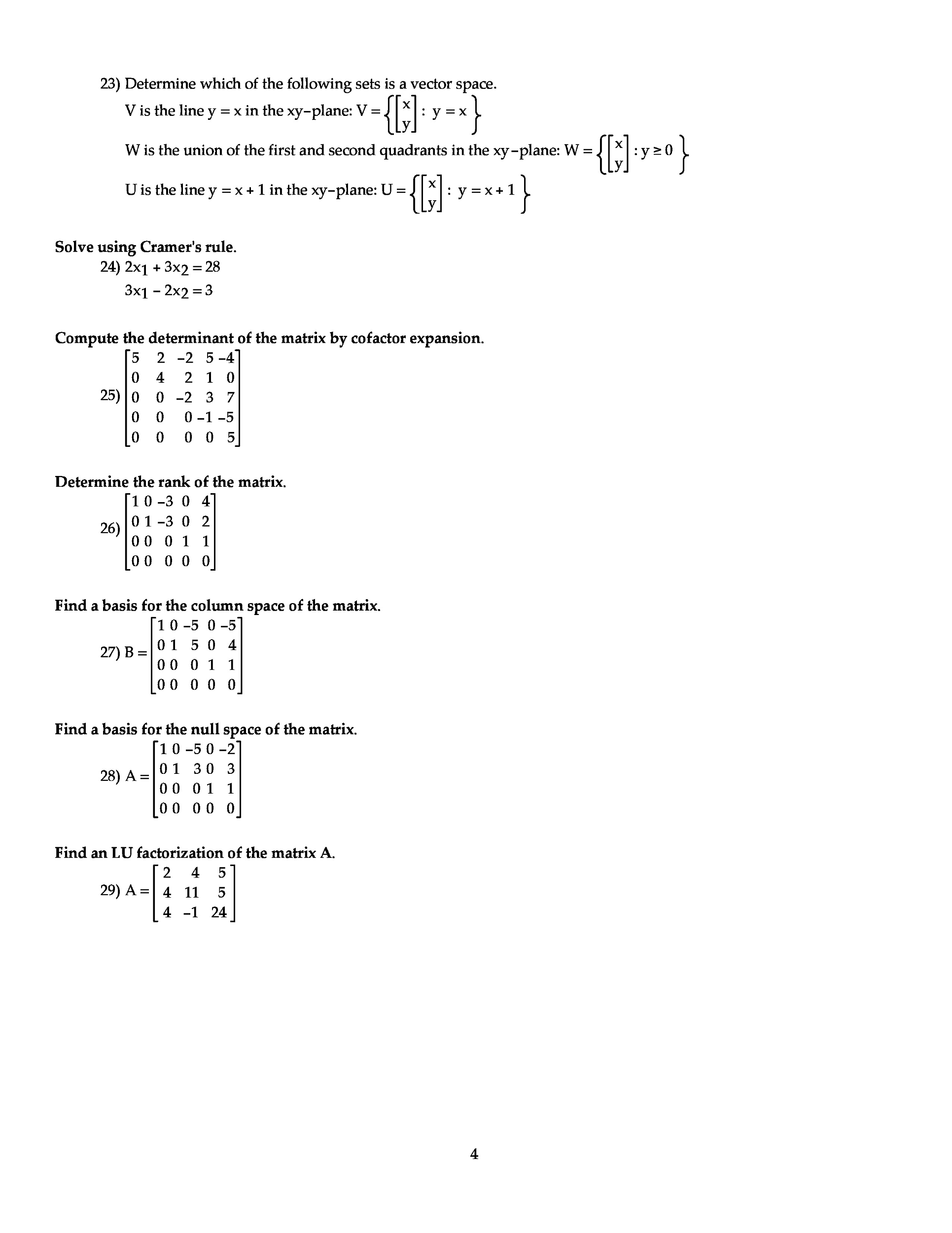 Determine which of the following sets is a vector | Chegg.com