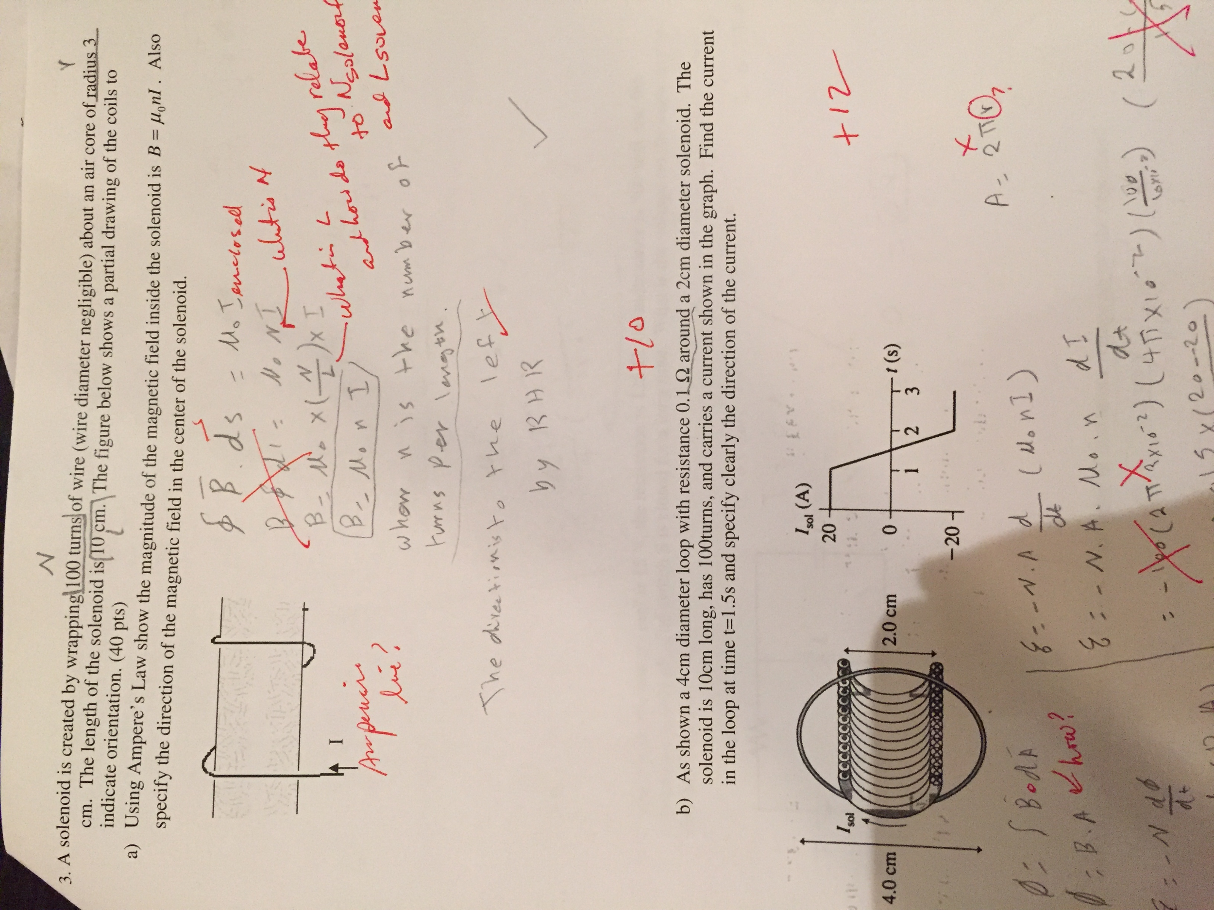 Solved A solenoid is created by wrapping 100 turns of wire | Chegg.com