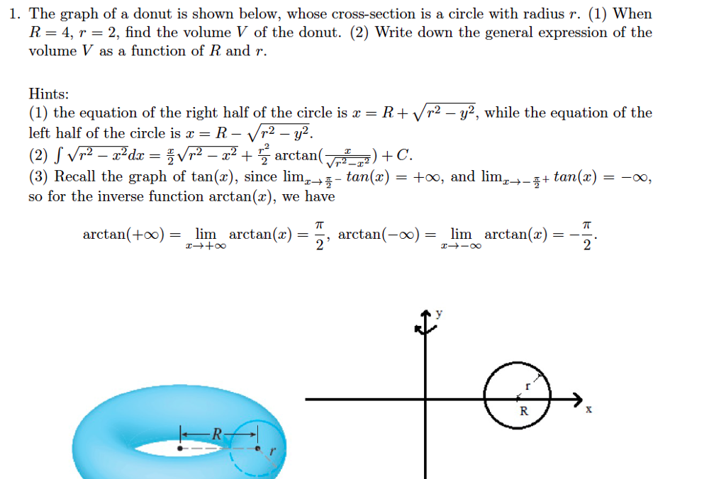 Solved 1. The graph of a donut is shown below, whose | Chegg.com