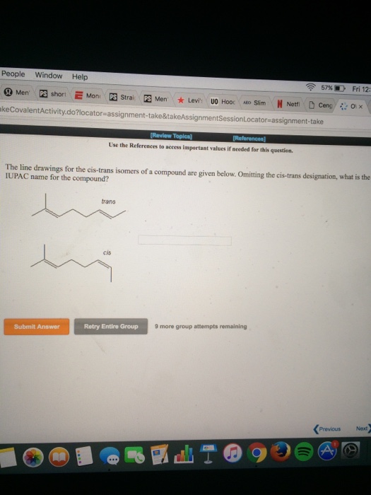Solved The line drawings for the cis-trans isomers of a | Chegg.com
