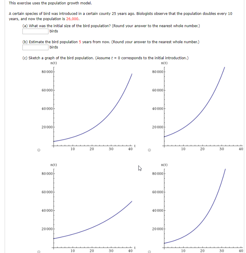 Solved This exercise uses the population growth model. A | Chegg.com