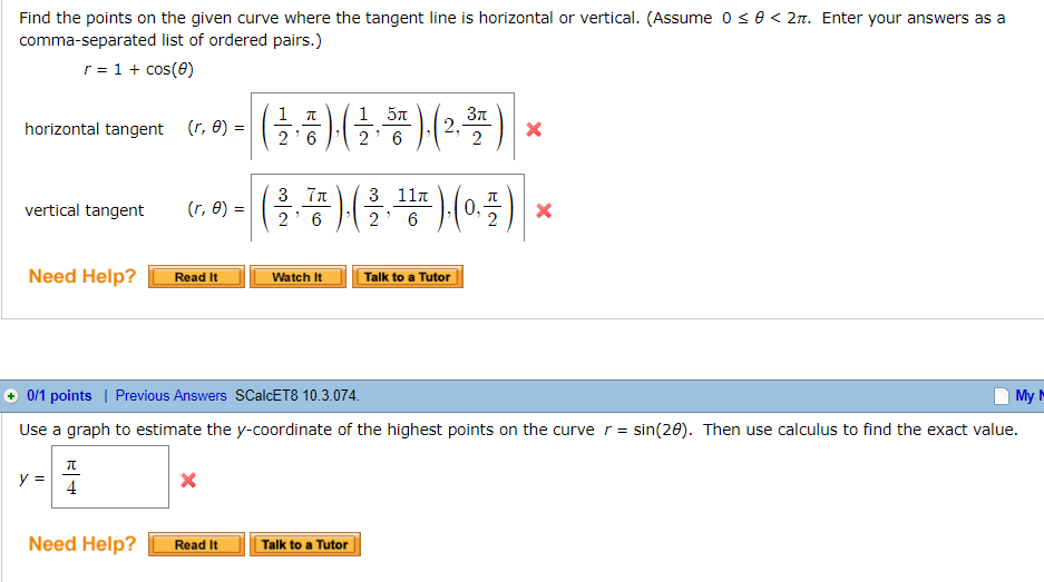 Solved Find The Points On The Given Curve Where The Tangent Chegg