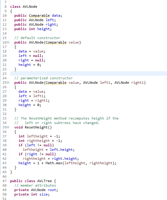 Solved In a Java AVL tree class, some functions below are | Chegg.com