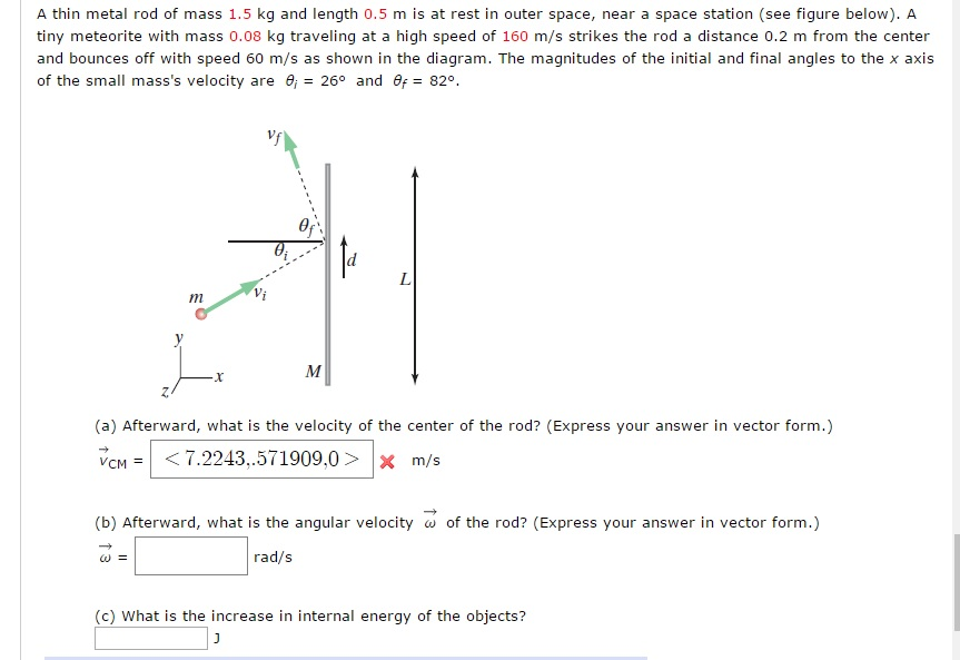 Solved A thin metal rod of mass 1.5 kg and length 0.5 m is | Chegg.com