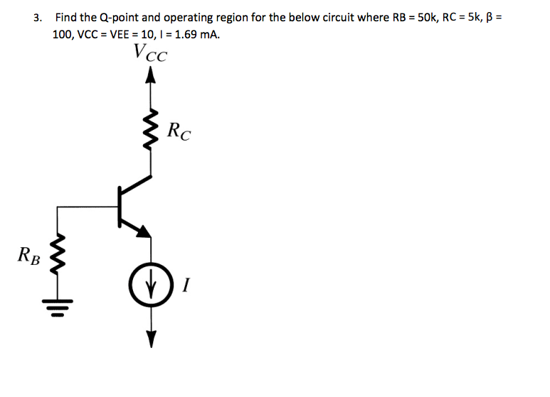 Solved Find the Q-point and operating region for the below | Chegg.com