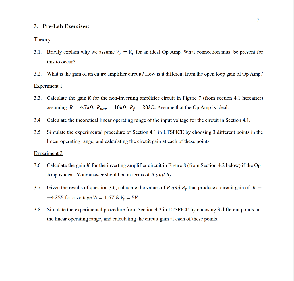 Solved 3. Pre-Lab Exercises: Theory 3.1. Briefly explain why | Chegg.com Solved 3. Pre-Lab Exercises: Theory 3.1. Briefly explain why | Chegg.com