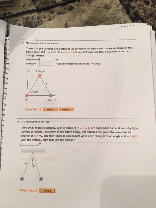 Solved Three Charged Particles Are Located At The Corners Of