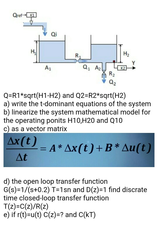Solved Qi H2 A1 R2 Q-R1 *sqrt(H1-H2) and Q2-R2*Sqrt(H2) a) | Chegg.com