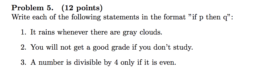 Solved Problem 5. (12 points) Write each of the following | Chegg.com