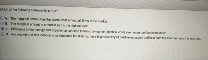 Solved Which of the following statements Is true? The | Chegg.com