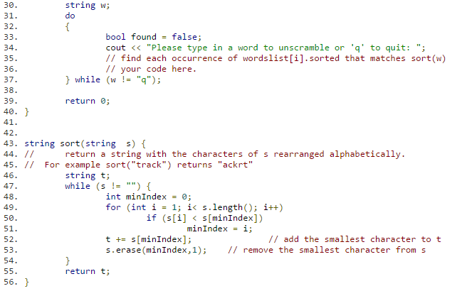 Solved Unscramble program. The language I'm using is C++. I | Chegg.com Solved Unscramble program. The language I'm using is C++. I | Chegg.com