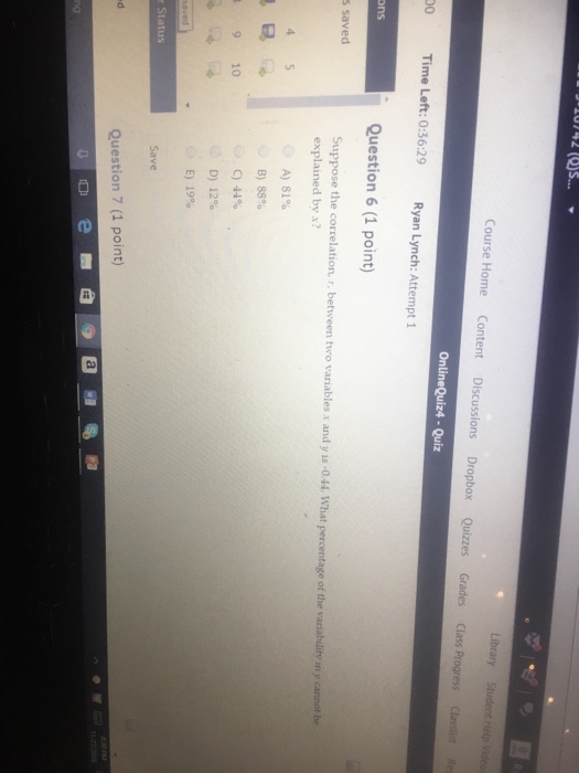 Solved Suppose the correlation r, between two variables x | Chegg.com