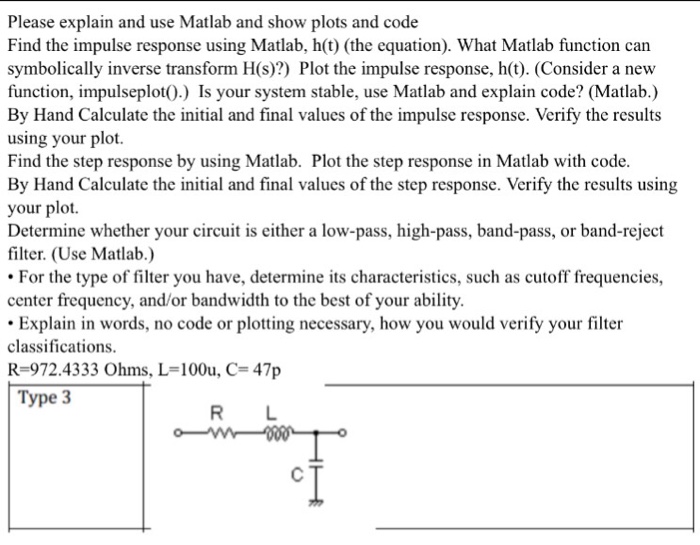 Solved Please Explain And Use Matlab And Show Plots And Code 7239