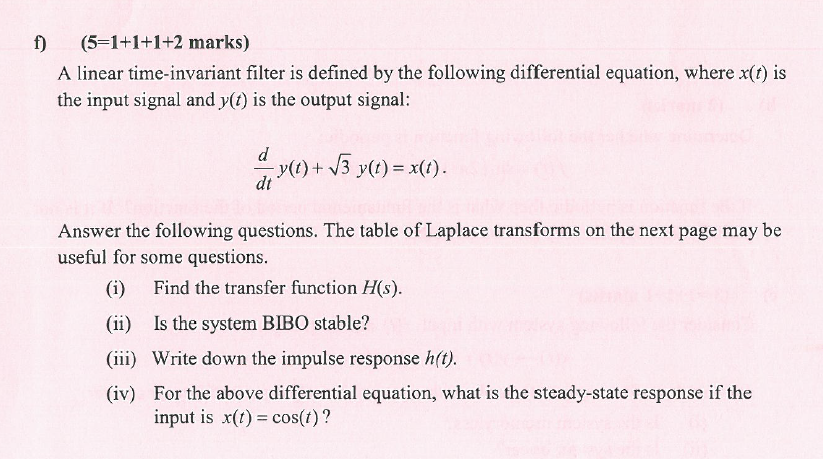 Solved A linear time-invariant filter is defined by the | Chegg.com