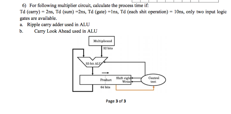 Solved 6 For Following Multiplier Circuit Calculate The