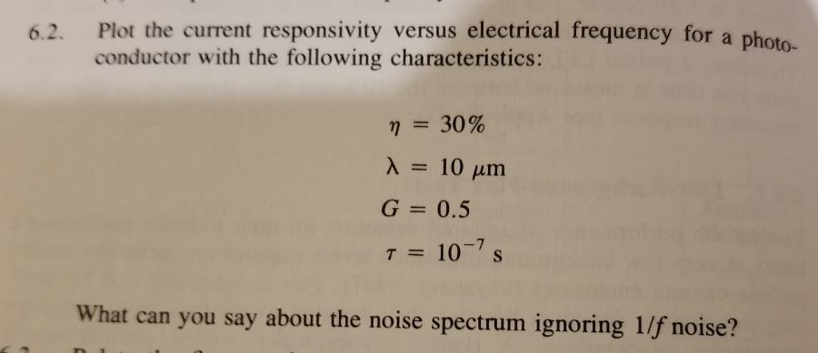 6.2. Plot the current responsivity versus electrical | Chegg.com
