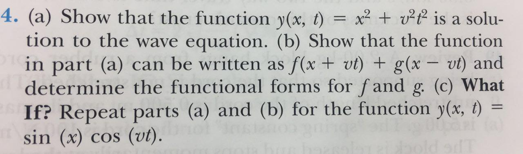 Solved 4. (a) Show that the function y(x, t) = x2 + 2P is a | Chegg.com