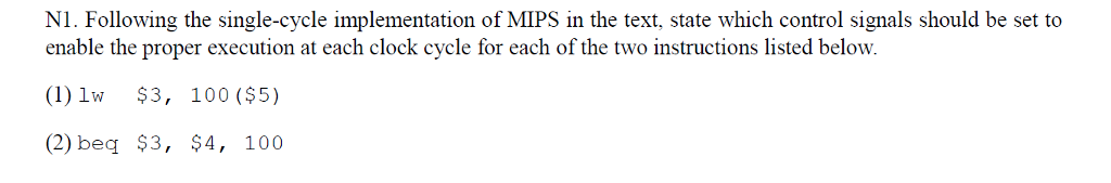 Solved Following the single-cycle implementation of MIPS in | Chegg.com