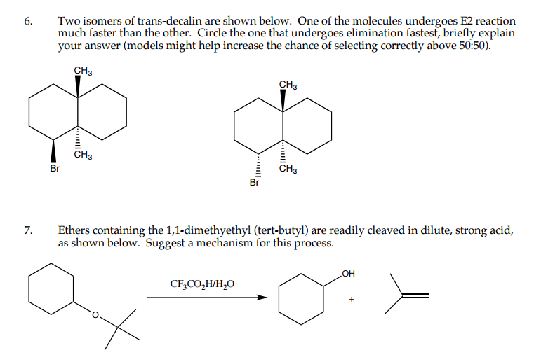 Solved Two isomers of trans-decalin are shown below. One of | Chegg.com