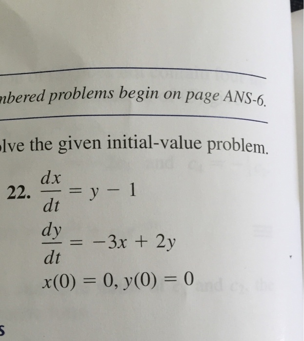 Solved Solve The Given Initial Value Problem Dxdt Y 