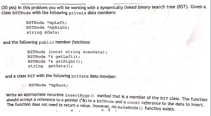 Solved (20 pts) In this problem you will be working with a | Chegg.com