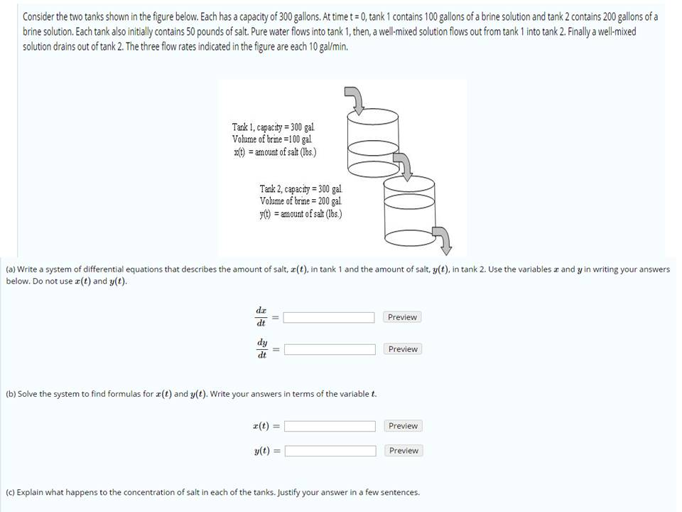 Solved Consider the two tanks shown in the figure below. | Chegg.com