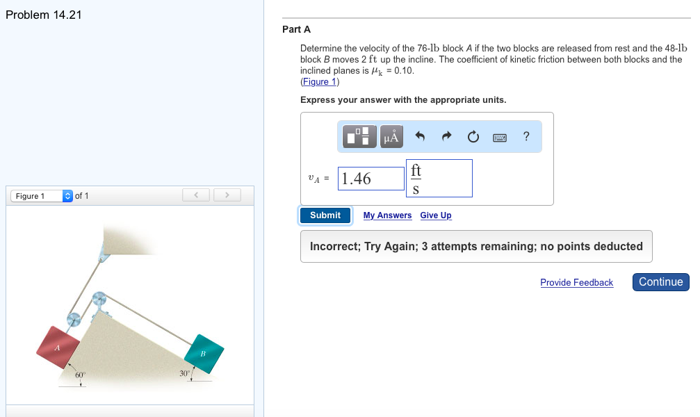 Solved Problem 14.21 Part A Determine the velocity of the | Chegg.com