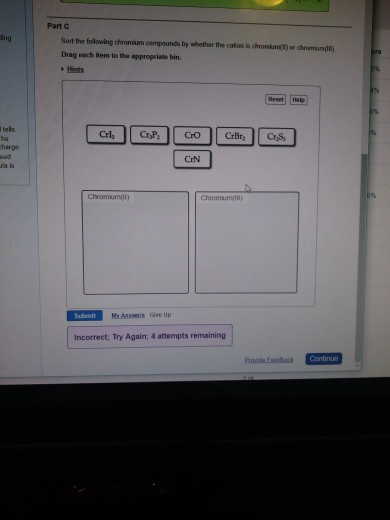 Solved Part C ing Sort the following chromium Drag each item | Chegg.com