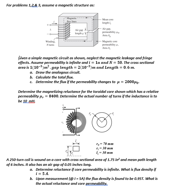 Solved For problems 1, 2&3, assume a magnetic structure as: | Chegg.com