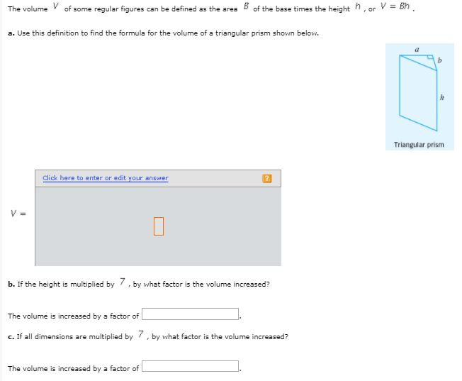 Solved The volume V of some regular figures can be defined | Chegg.com