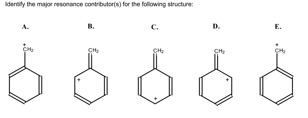 Solved Identify the major resonance contributor(s) for the | Chegg.com