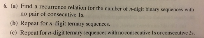 Solved Find a recurrence relation for the number of n-digit | Chegg.com