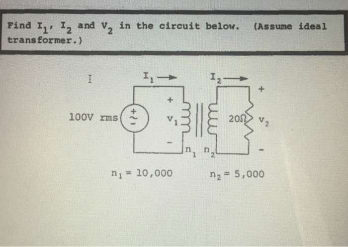 Solved Find I1, I2 and V2 in the circuit below. (Assume | Chegg.com