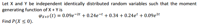 Solved Let X and Y be independent identically distributed | Chegg.com