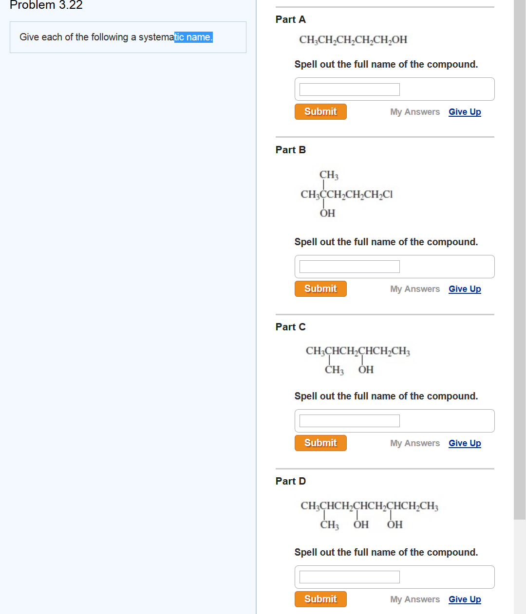 Solved Give each of the following a systematic name. | Chegg.com