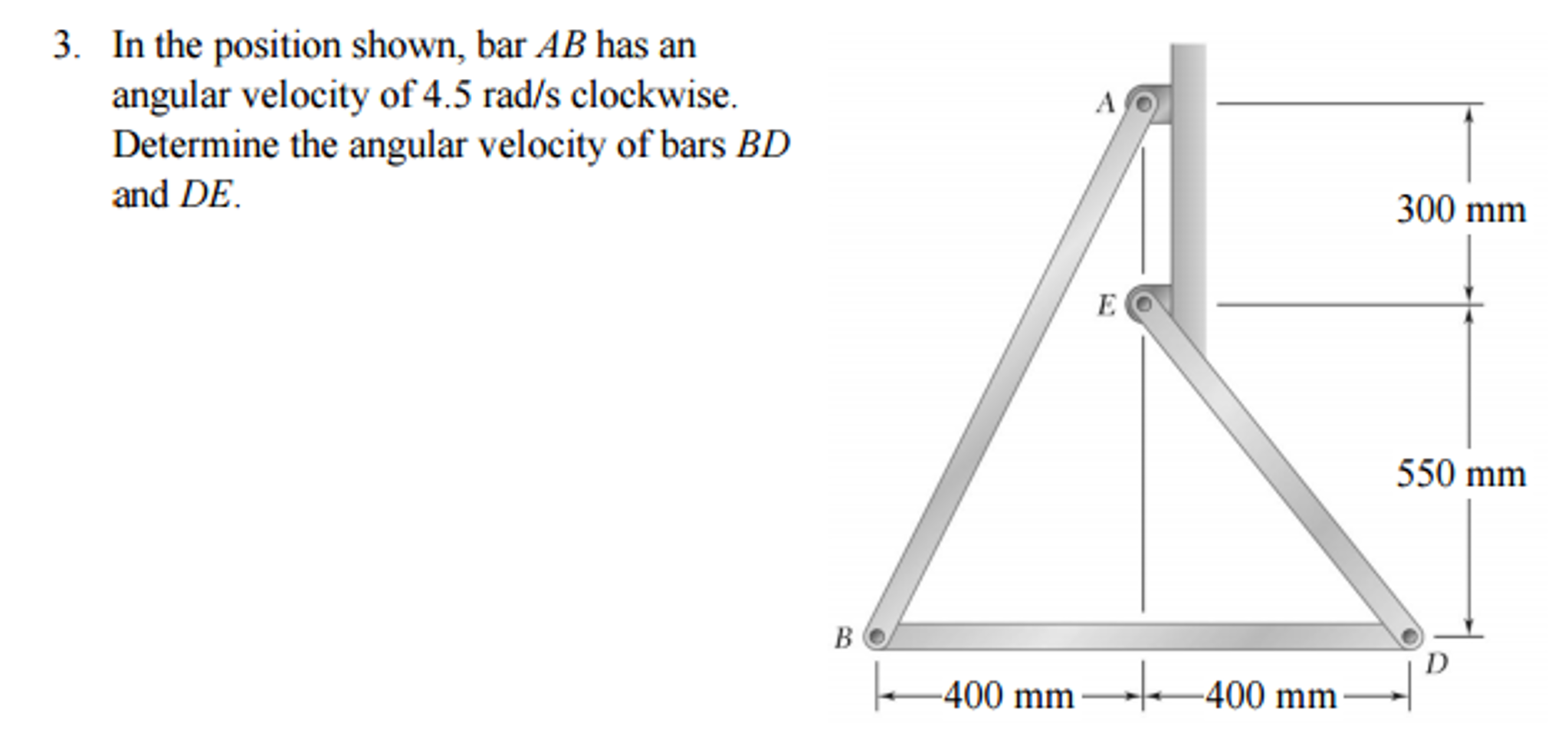 Solved In The Position Shown Bar Ab Has An Angular Velocity