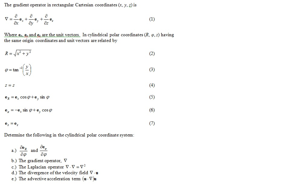 Solved The Gradient Operator In Rectangular Cartesian