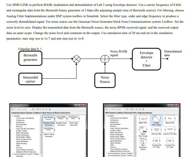 Use SIMULINK to perform BASK modulation and | Chegg.com